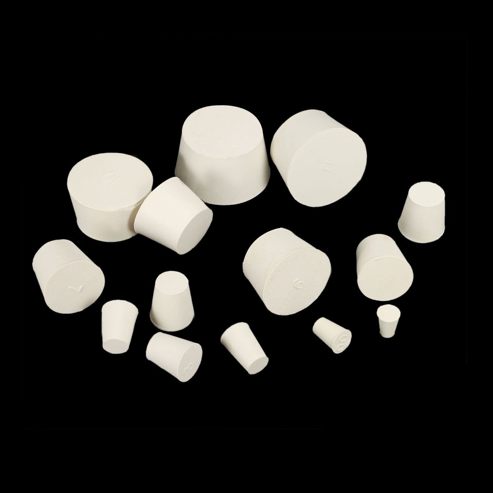 10 Pack Solid Rubber Stoppers 00# Tapered Lab Seal Plug Test Tube Bungs ...