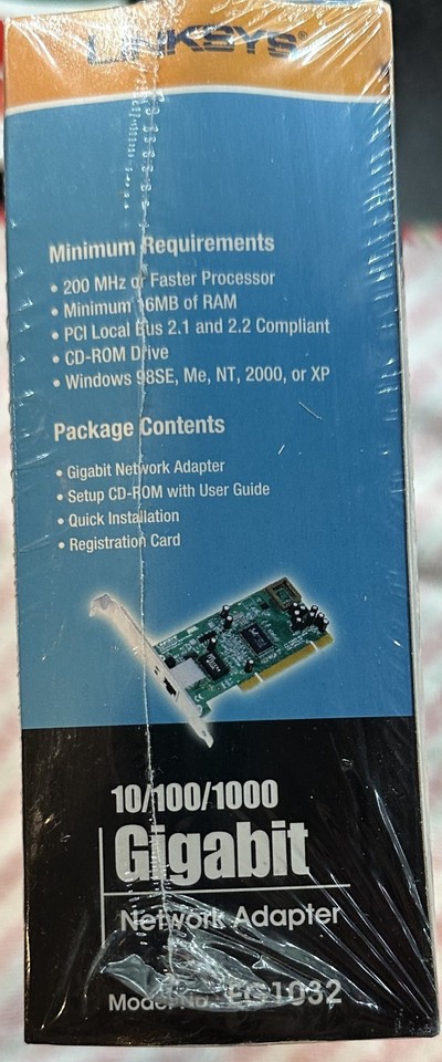 LINKSYS 10/100/1000 Gigabit PCI Network Card for Windows 98/ME/NT/2000 ...