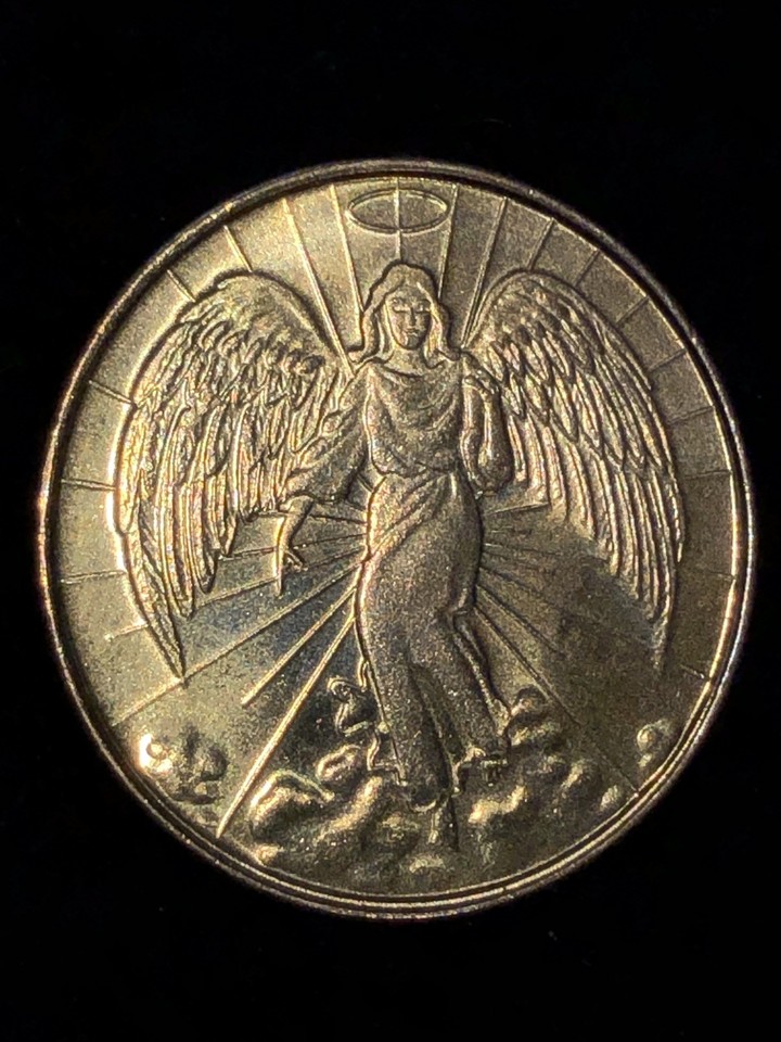 Vintage Guardian Angel-Double-Sided Gold Plated Good Luck Collectors ...