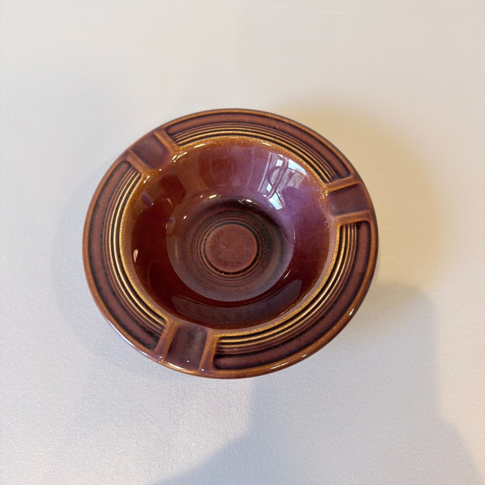 Vintage Fiesta Pottery Ashtray in Original Sheffield Amberstone Dark ...