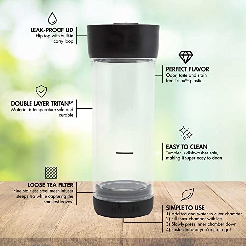 Primula Press and Go Iced Tea Maker 16 oz Travel Brew Infuser Tumbler ...