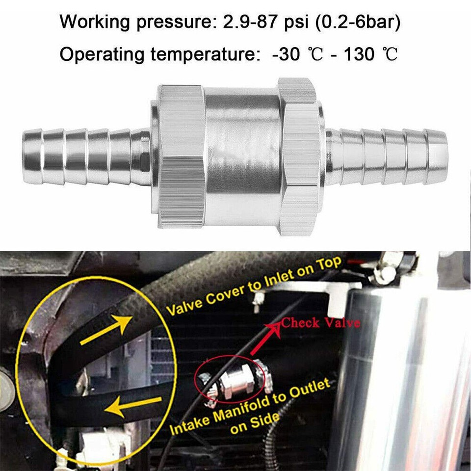 8MM 5/16" Aluminium Fuel Line Non Return One Way Check Valve For Petrol ...
