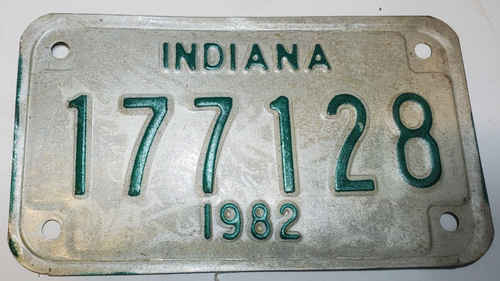 VINTAGE NOS 1982 INDIANA MOTORCYCLE LICENSE PLATE 177128 | eBay