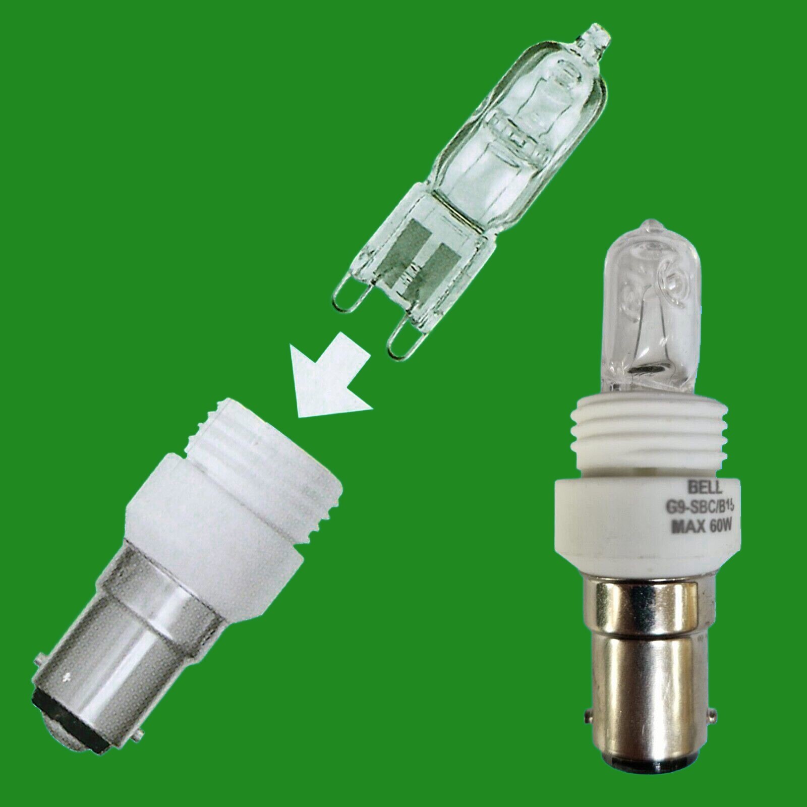 12x 28W G9 Halogen Clear Capsule Light Bulb & SBC B15 to G9 Adaptor ...