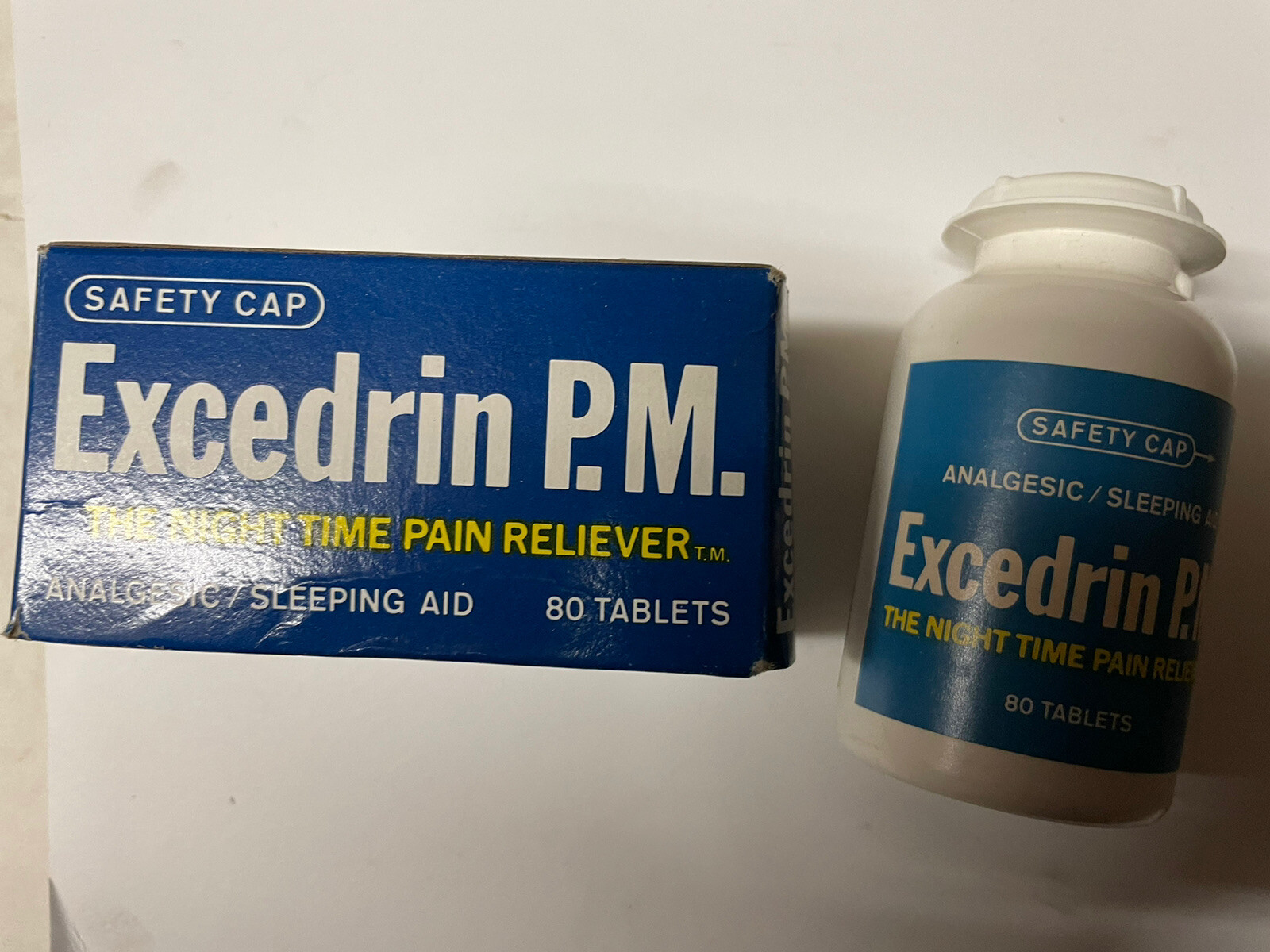 Vintage Excedrin P.M. Plastic Bottle With Box NOS 1972 | eBay
