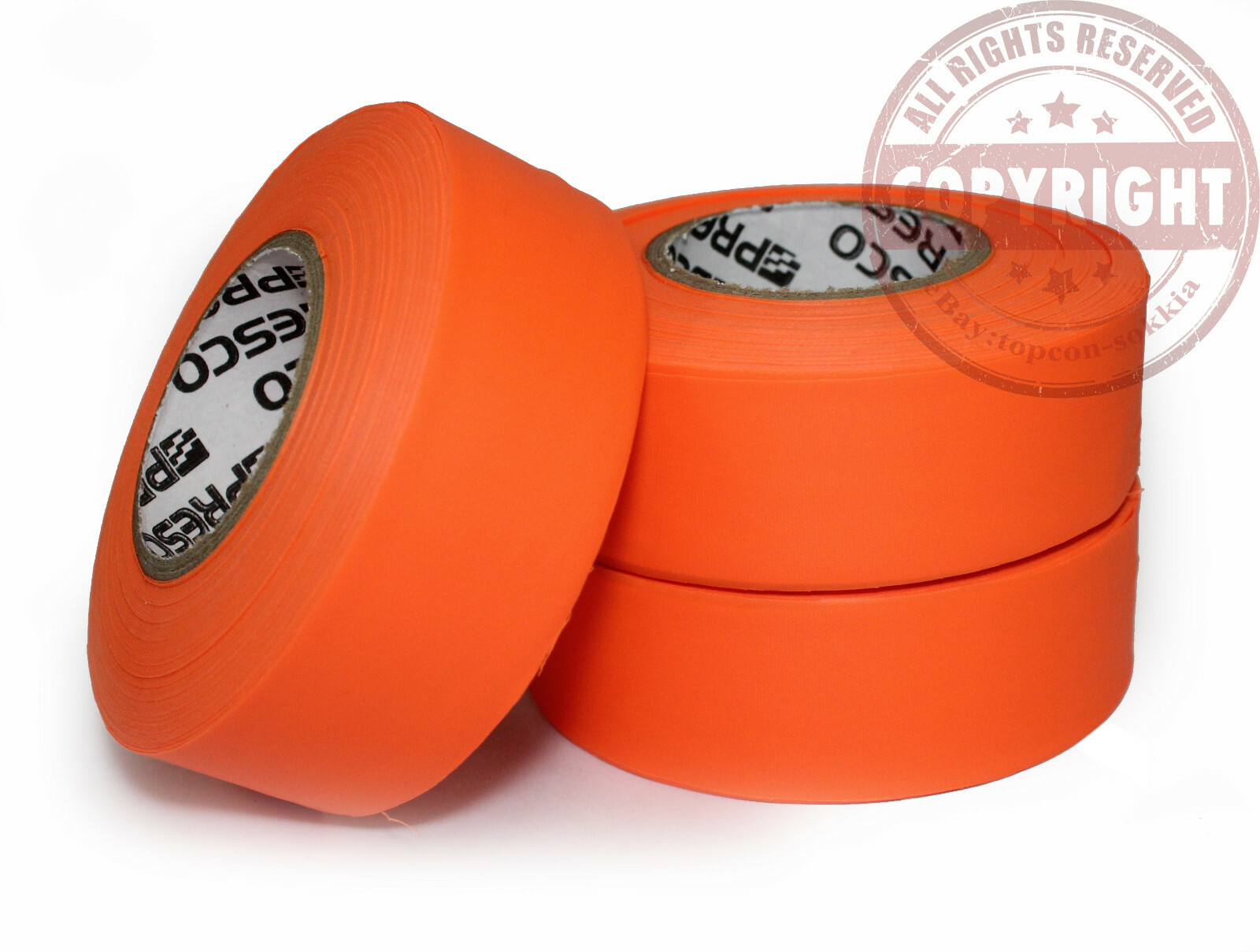 3 ROLLS PRESCO ORANGE GLO SURVEYORS FLAGGING,SURVEYING,BOUNDARY MARKING ...