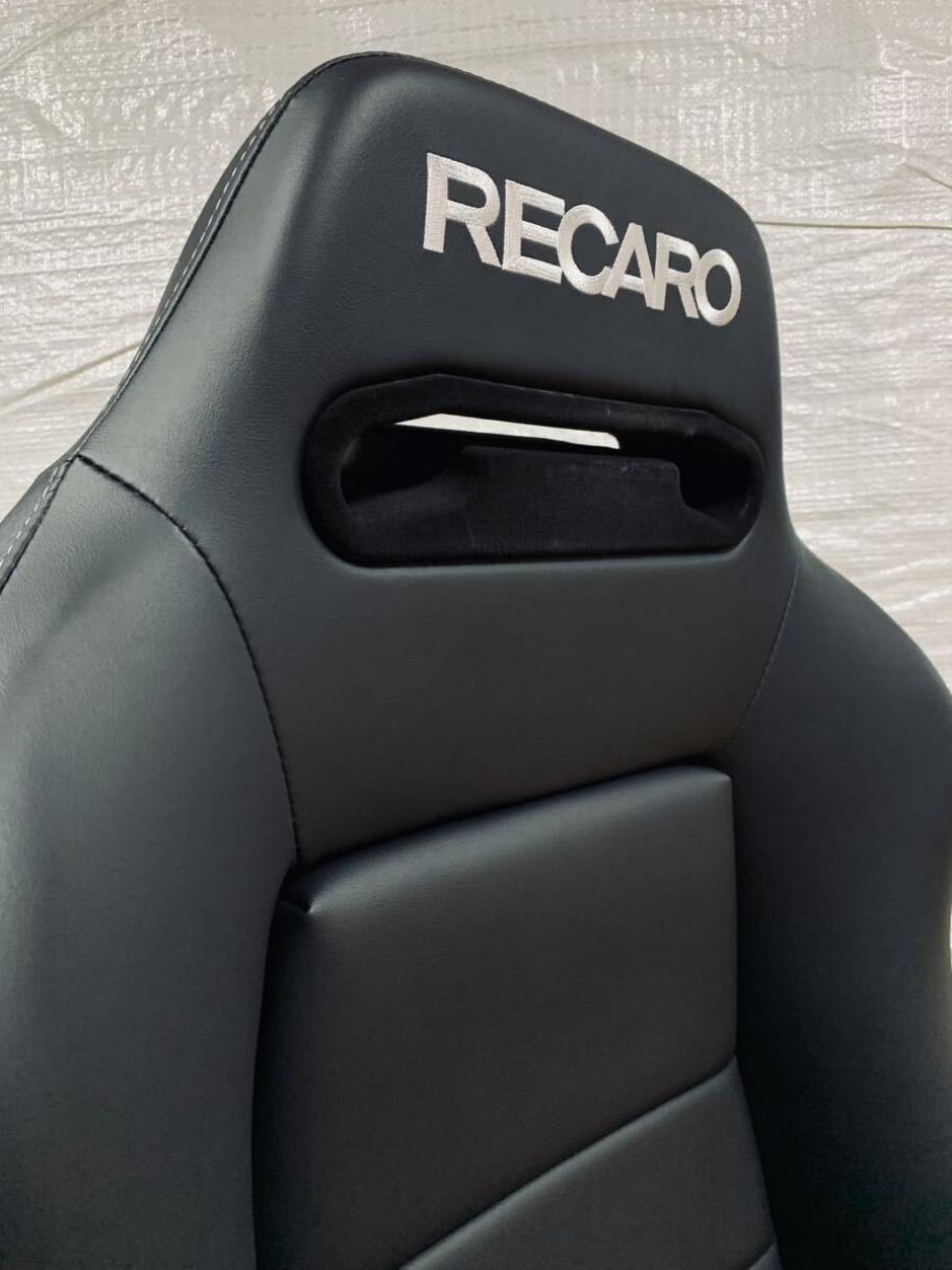 RECARO SR-3 Bucket Seat With Headrest Black Faux Leather Reupholstered ...