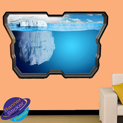ICEBERG UNDER WATER WALL STICKER 3D EFFECT ART POSTER ROOM DECOR DECAL ...