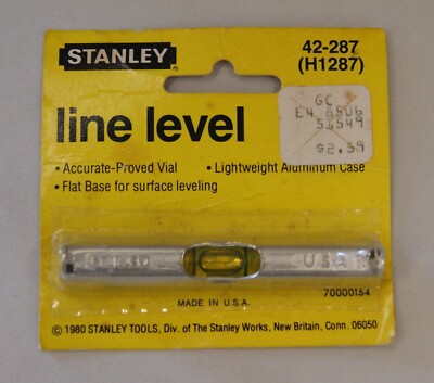 Vintage 1980s STANLEY LINE LEVEL No 42-287, H 1287 w/ Original ...