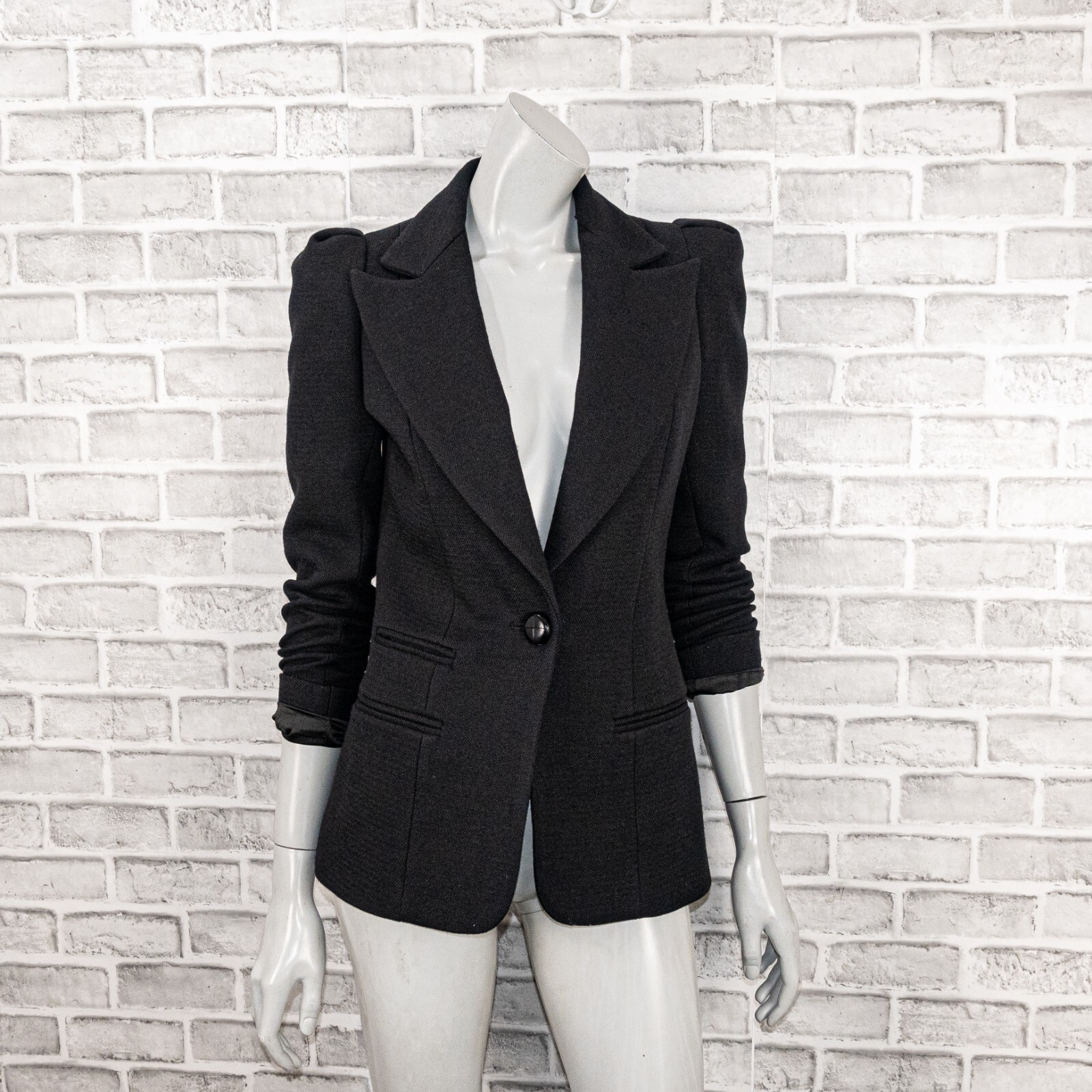 SMYTHE Women's single Button Puff Shoulder Blazer Jac… - Gem