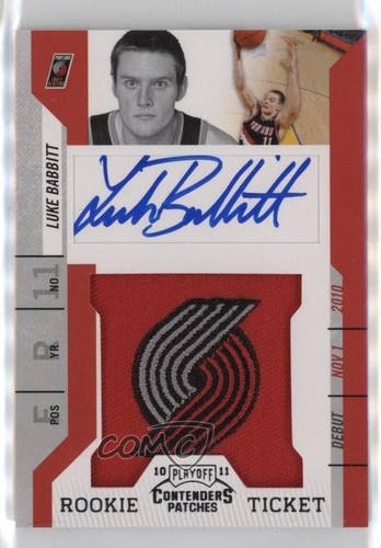 2010-11 Playoff Contenders Patches Ticket Luke Babbitt #166 Rookie Auto ...