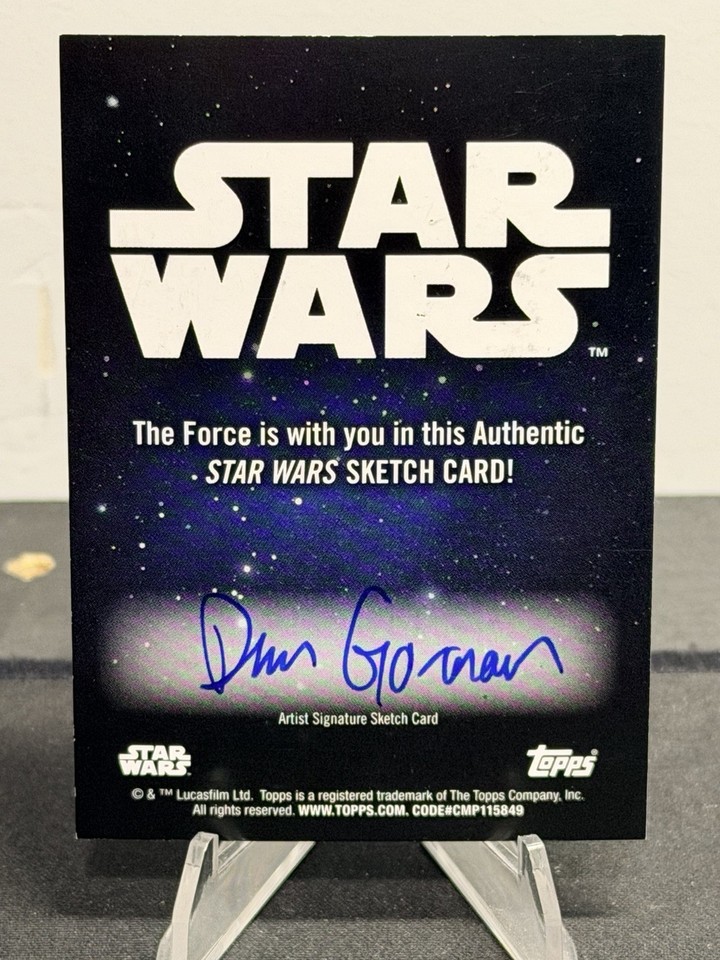2025 Topps Star Wars Galaxy Death Star Thrown 1/1 Sketch By Dan Gorman ...