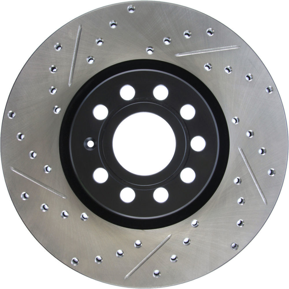 Disc Brake Rotor-Sport Cryo-Treated Cross-Drilled and Slotted Stoptech ...