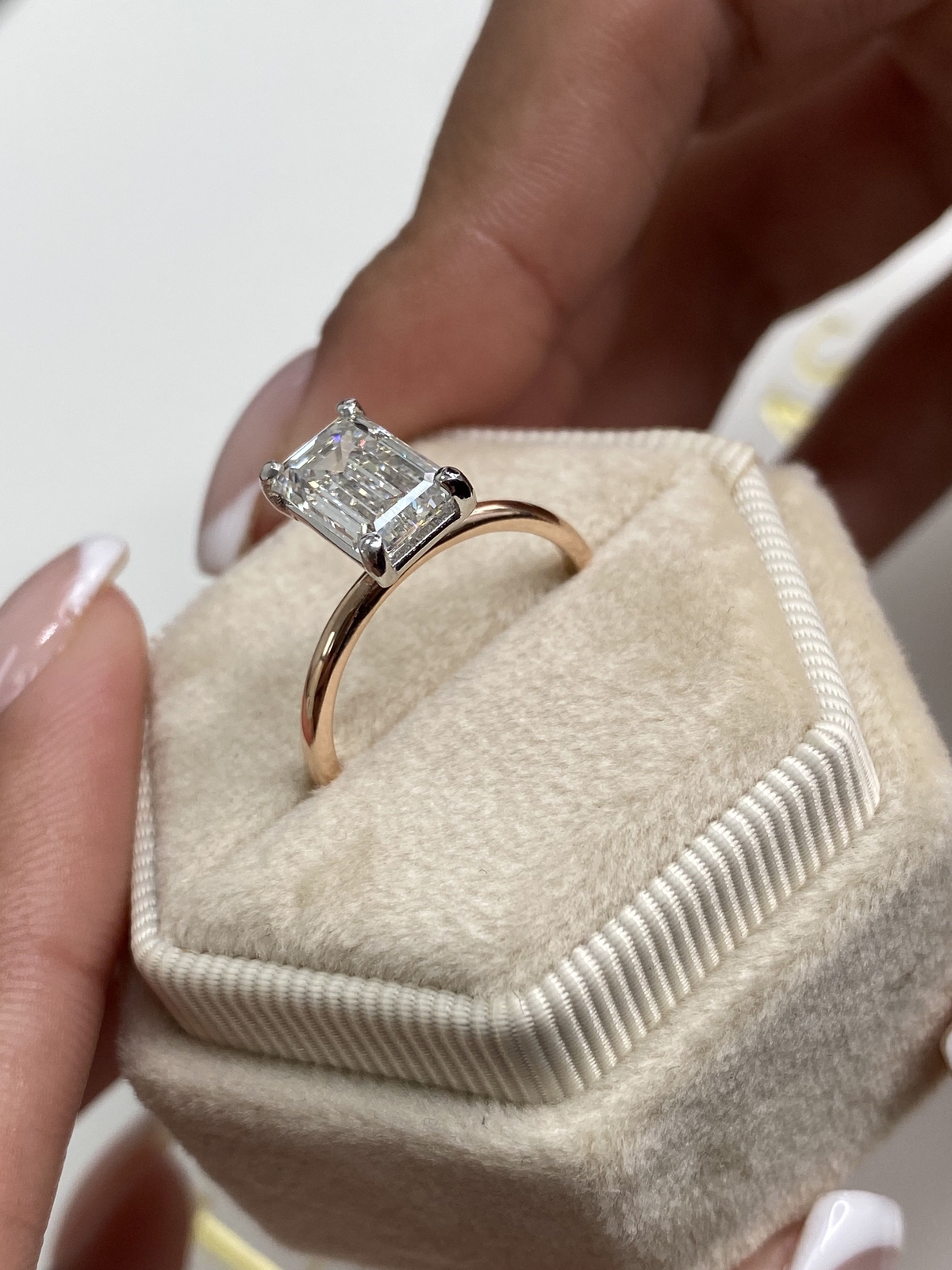 Emerald Lab Created Diamond Solitaire Engagement Ring 2Ct E/VVS2 14k ...