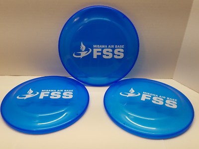 3 Misawa Air Base JAPAN FSS Office Frisbees Blue USAF US Air Force Base ...