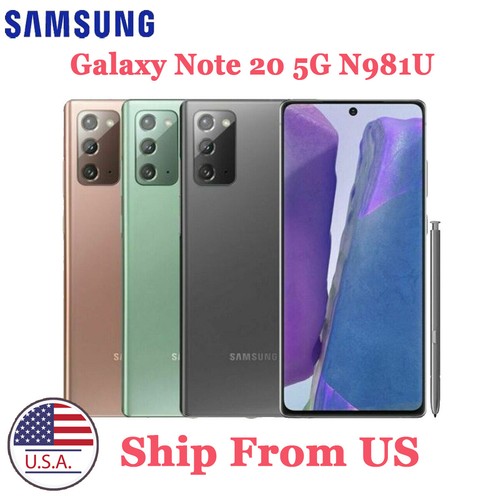 New Unlocked Samsung Note 20 5G N981U 128GB AT&T T-Mobile Verizon ...