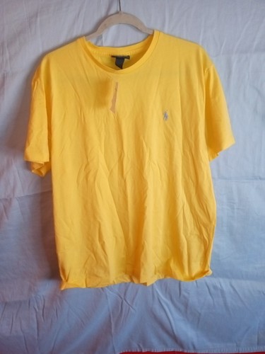 Polo Ralph Lauren Shirt Large Yellow Small Pony Short Sleeve Shirt NWT ...
