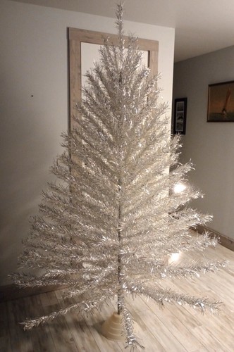 VTG 6 Ft 1950s Carey-McFall Aluminum Taper Christmas Tree & Spartus ...