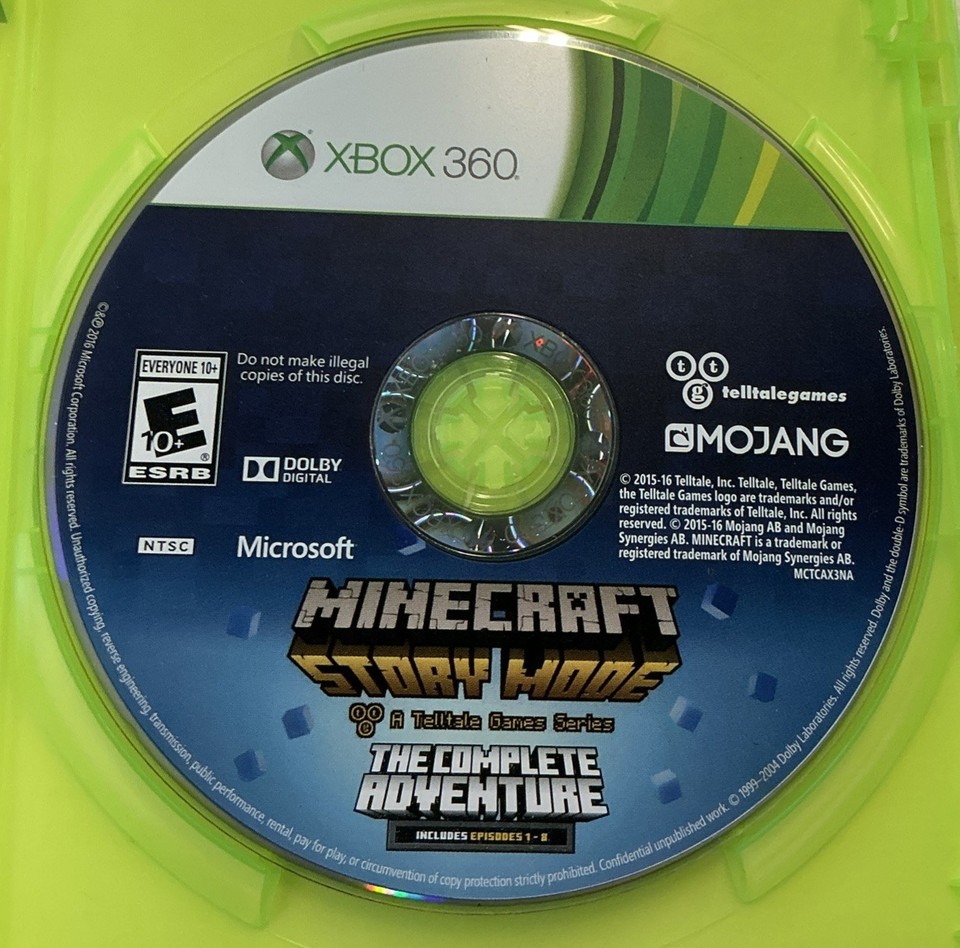 Minecraft Story Mode Complete Adventure Xbox 360 No Manual Tested ...