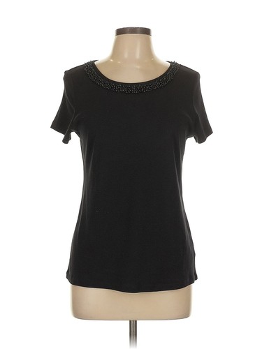 Talbots Women Black Short Sleeve Top L | eBay