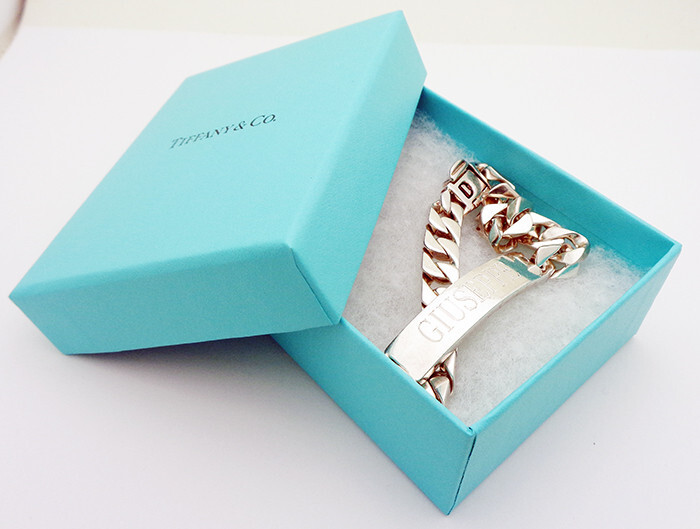 Tiffany & Co. Italy Sterling Silver Curb Link 8-1/4 Tiffany & Co. Italy Sterling Silver Curb Link 8-1/4
