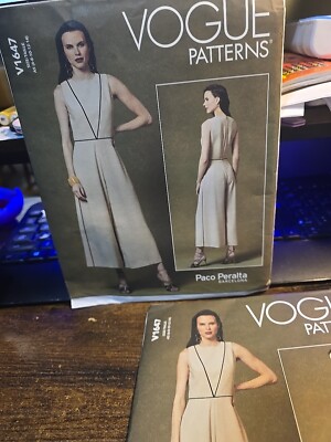 VOGUE Sewing Pattern V1647 PACO PERALTA MISSES JUMPSUIT SIZE:6-14 Un-CUT(1134 | eBay