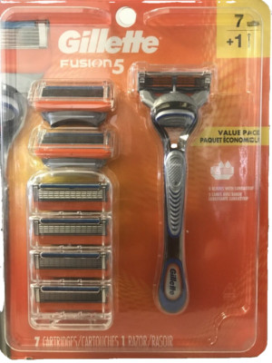 Gillette Fusion 5 Value Pack of 7 Refill Cartridges + 1 Razor Handle ...