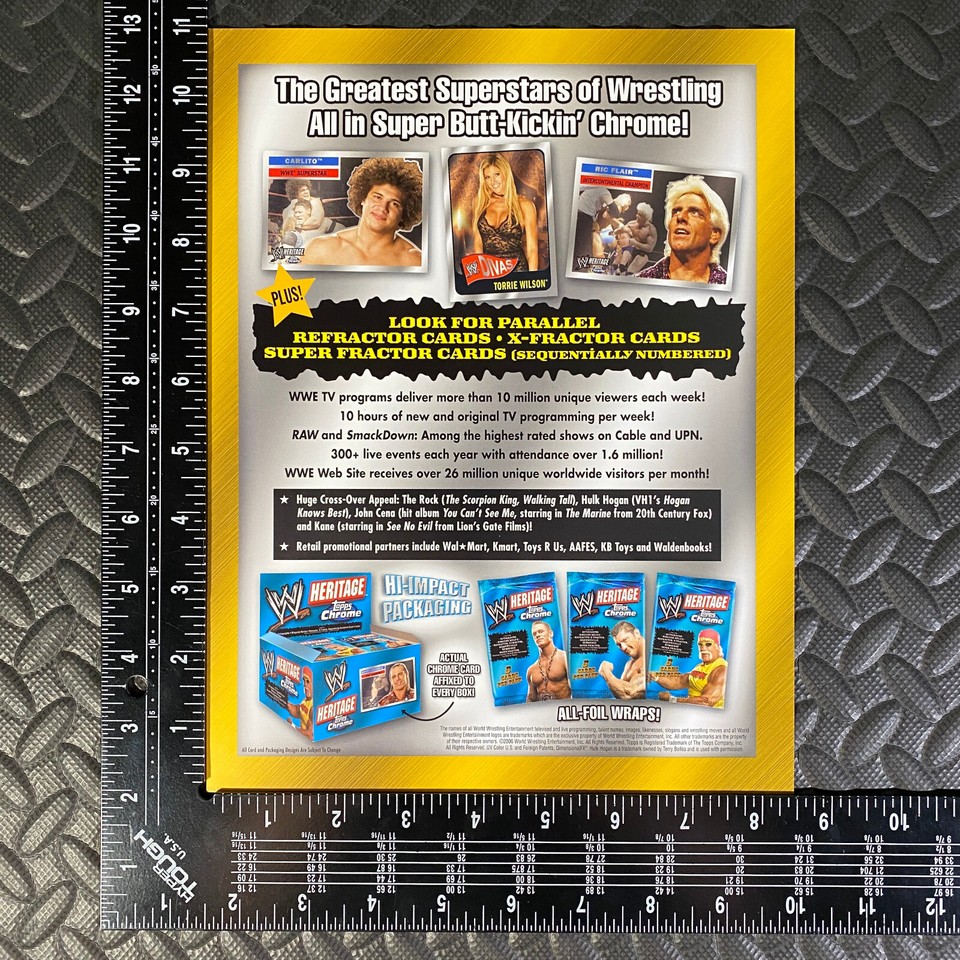 WWE HERITAGE CHROME WRESTLING CARDS TWO-SIDED PROMO SELL SHEET FLYER ...