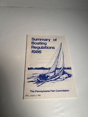 Vntg 1986 Pennsylvania PA Fish Commission Boating Booklet Regulations ...