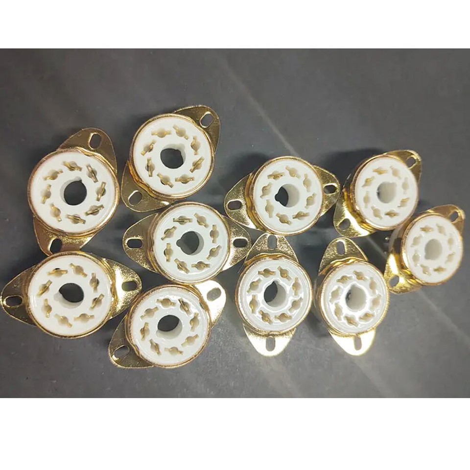 10pc 8Pin Octal Tube Socket Gold For EL34 6L6 6V6 KT66 6SN7 Bottom ...