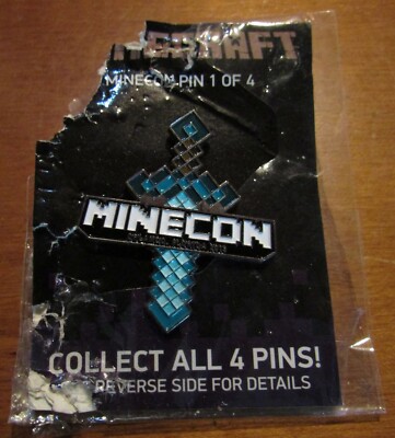 2013 Minecraft Minecon Diamond Sword Enamel Pin Rare only 7500 Made ...