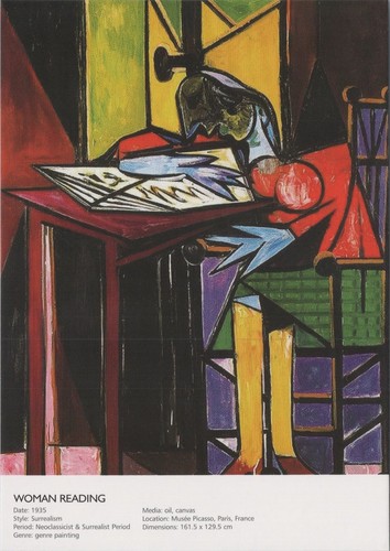 Pablo Picasso Woman Reading Surrealism Art Postcard 6x4 Continental ...