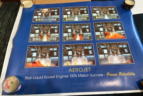 GenCorp Aerojet Titan Liquid rocket engines promotional poster | eBay