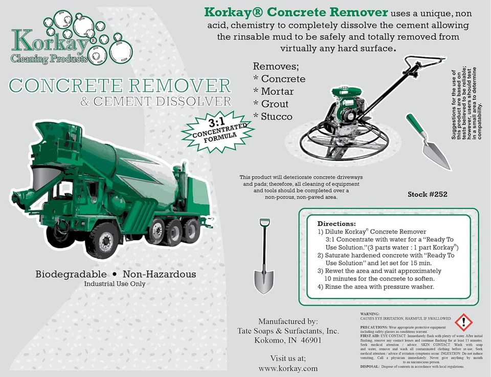 Korkay DIY Concrete Remover & Cement Dissolver Heavy-Duty, Great for ...