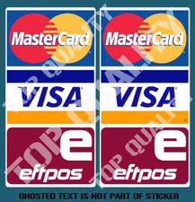 We Accept EFTPOS VISA MasterCard Vinyl Sign Decals X 2 Stickers for ...