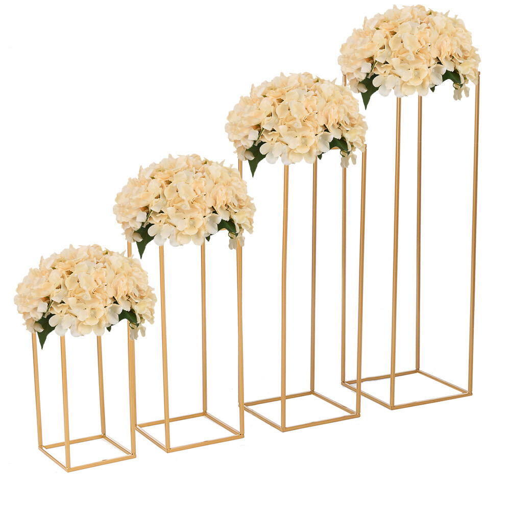 60/80cm Tall Metal Geometric Stand Flower Vase Holder Party Wedding ...