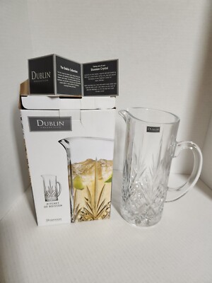 Shannon By Godinger Dublin Collection Heavy Clear Crystal Pitcher 10 ...