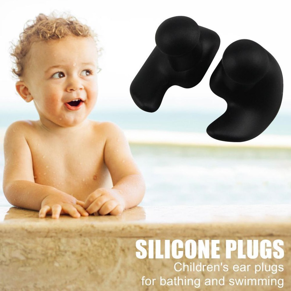 Swimming Ear Plug Diving Ear Plugs Soft Silicone for Adults Kids (Black ...
