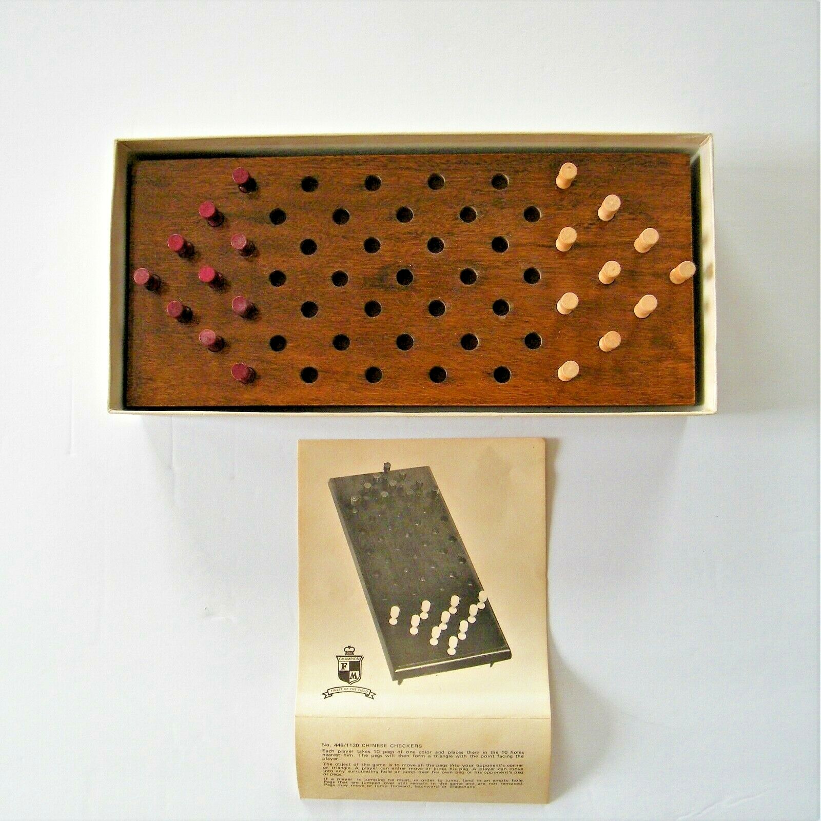 Wooden Chinese Checker Set Two Players No. 448 / 1130 Brazil Vintage ...