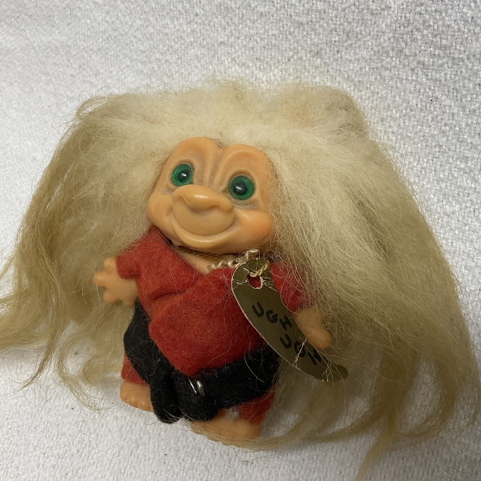 Scandia House Ugh Ugh Troll Doll W/ Tag 1965 Green Eyes Vintage | eBay