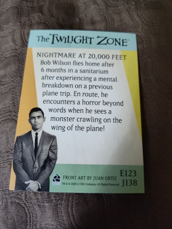 2020 Rittenhouse The Twilight Zone "Nightmare At 20000 Feet" Card E123 ...