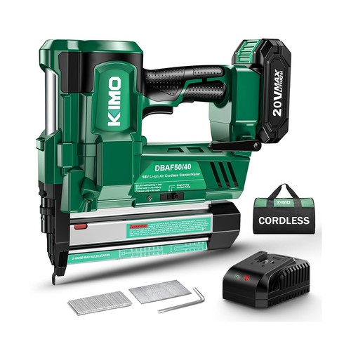 KIMO 18 Gauge Nail Gun Battery Powered 2 in 1 Cordless Brad Nailer ...