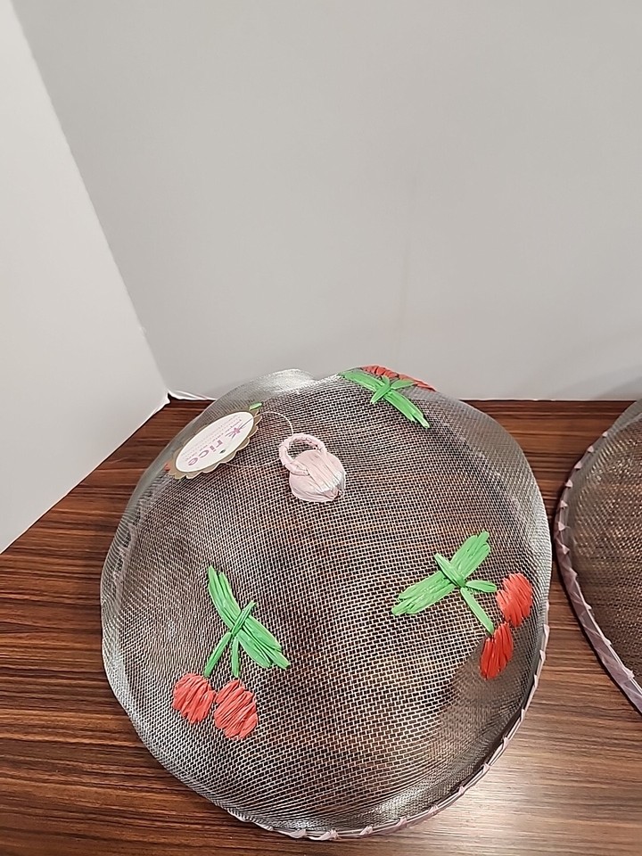 2 12" Wire Mesh Food Co Domes w Hanging Loop Cherries BBQ PICNIC | eBay