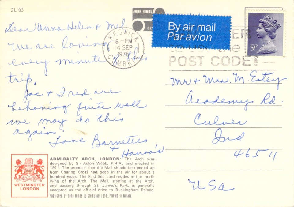 Admiralty Arch, London, England 1976 VTG Postcard M15 | eBay