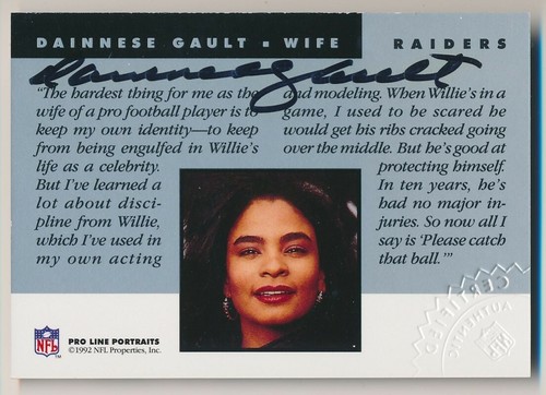 DAINNESE GAULT 1992 Pro Line Portraits CERTIFIED ON CARD AUTO RAIDERS ...