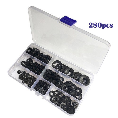 280PCS/Box Internal Tooth Starlock Push On Locking Washers Speed Clip ...