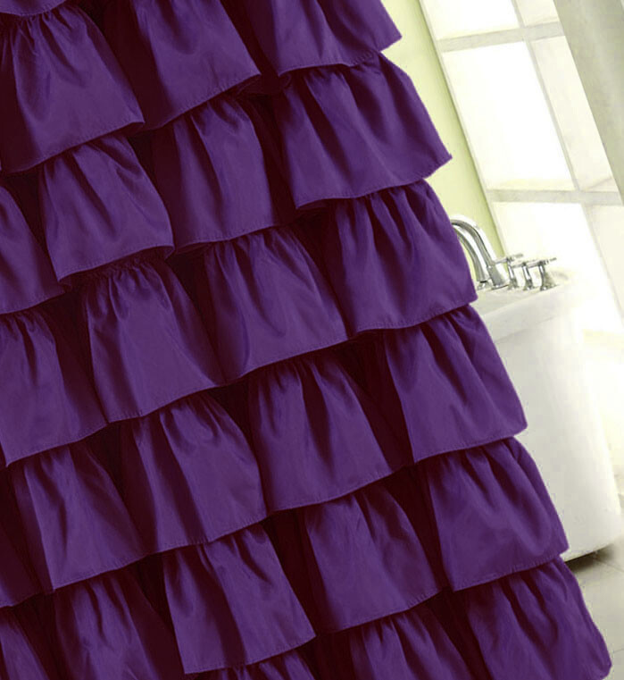 Ruffle Fabric Shower Curtain | eBay
