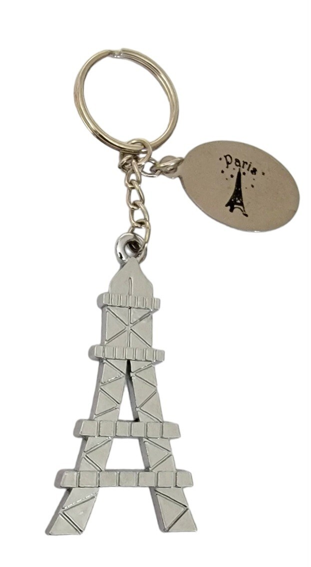 Paris France Keychain Lot-2, Silvertone Metal Enamel Charms Souvenir ...