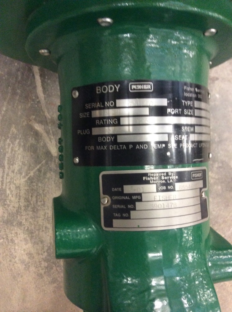 FISHER 657YY 3IN STEEL PNEUMATIC FLANGED CONTROL TYPE YY BODY TYPE 657 ...