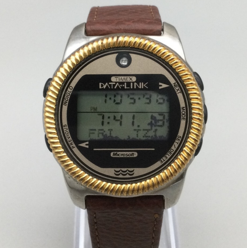 Timex Microsoft Data Link Watch Men Data Link 37mm Gold Tone 1996 New ...